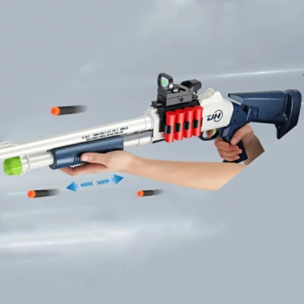 UFC M870 Shell Ejecting Nerf Shotgun Retractable Fix Stock White / Blue ...
