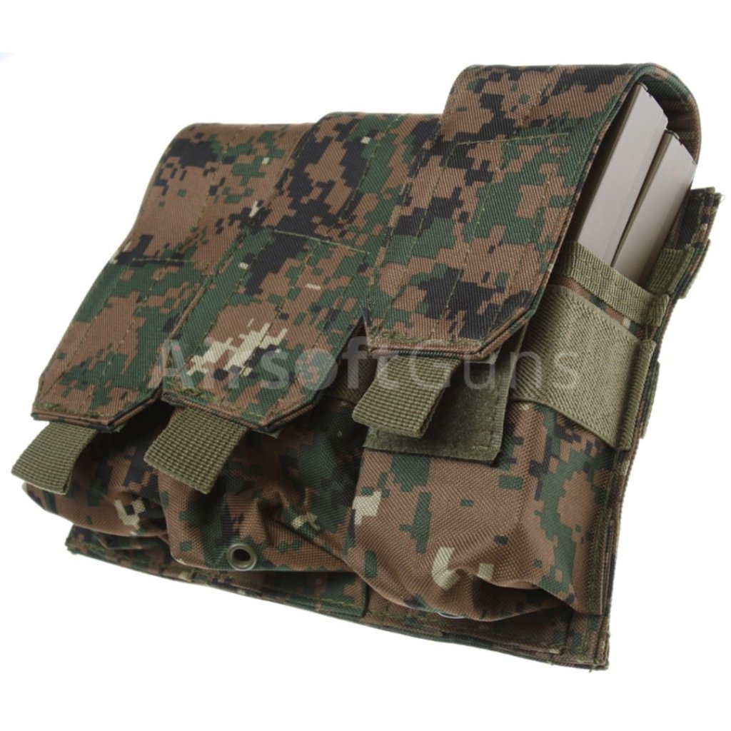 UFC M4 Dual Mag / G36 Triple Magazine Pouch For MOLLE Digital Woodland ...