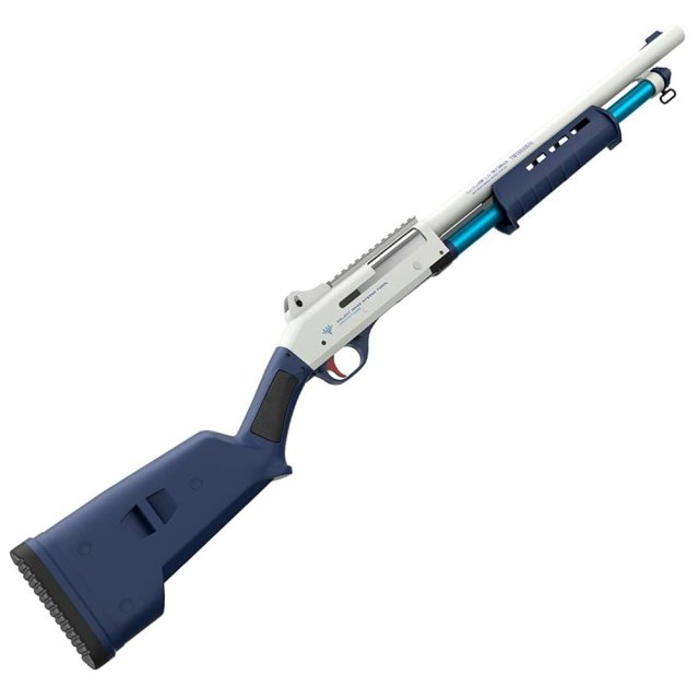 UFC M-Style M870 Shell Ejecting Nerf Shotgun White / Blue - Gun Mall ...